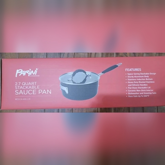 Parini | Kitchen | Parini 27 Quart Stackable Sauce Pan W Glass Lid ...